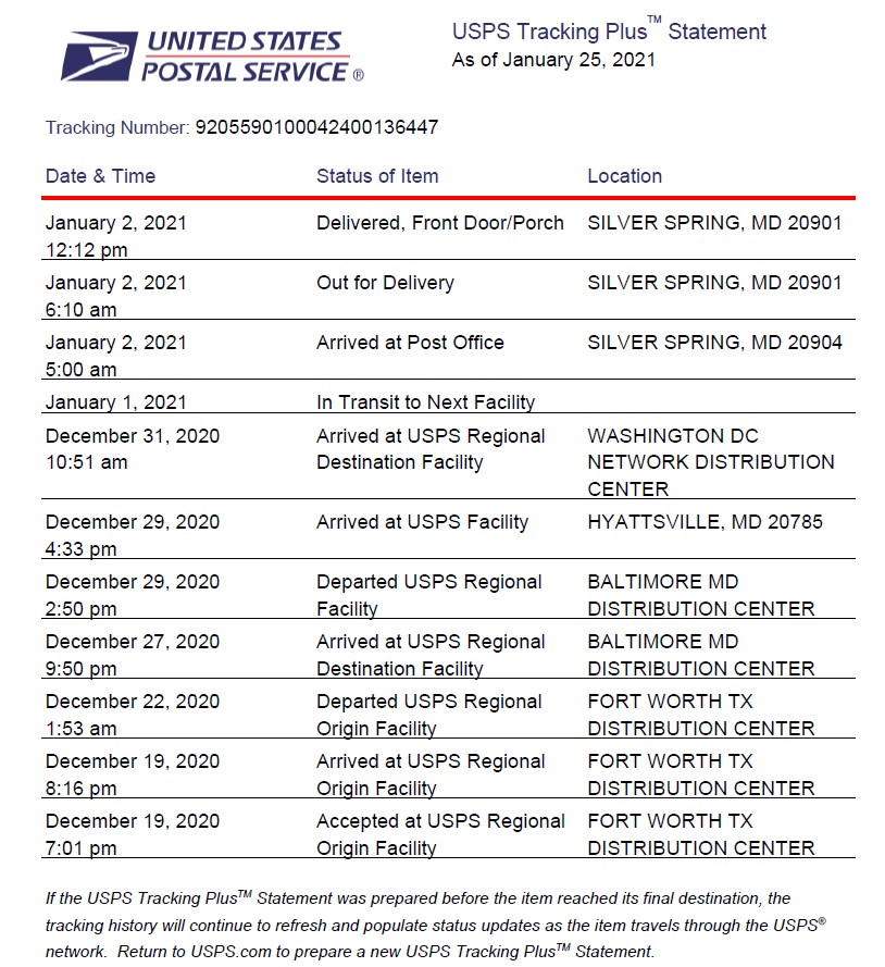 Usps Tracking Number Example