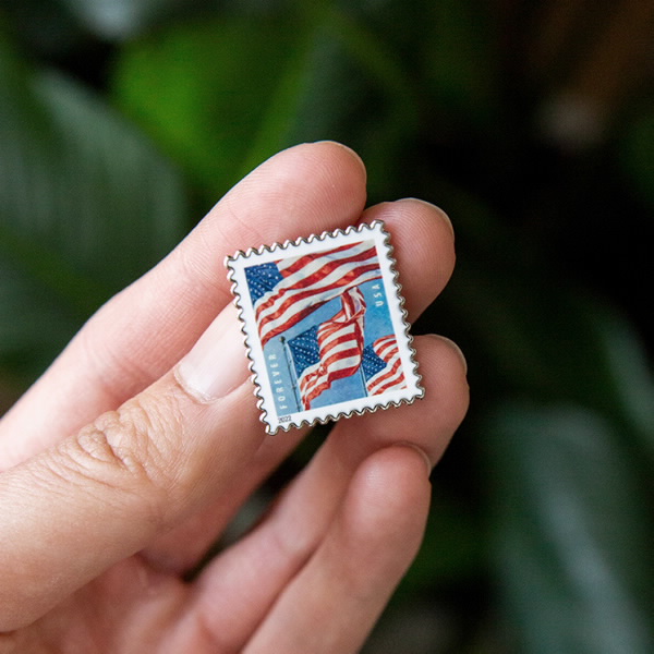 U.S. Flags 2022 Stamp Pin with Cancellation Card | USPS.com