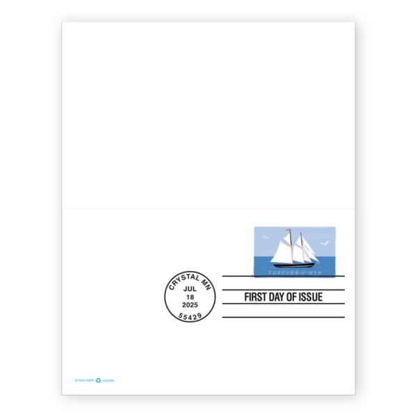 Schooner Double Reply Stamped Card First Day Cover | USPS.com