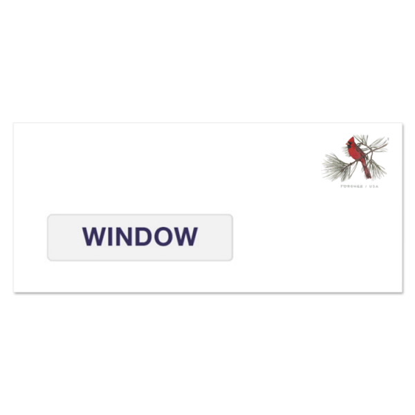 Northern Cardinal Forever #10 Window Stamped Envelopes (WAG) | USPS.com