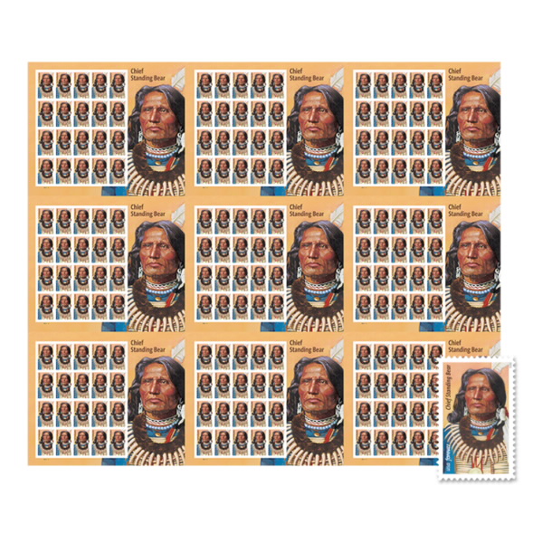 Chief Standing Bear Press Sheet without Die-cuts | USPS.com