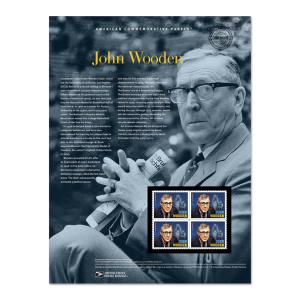 John Wooden American Commemorative Panel® | USPS.com