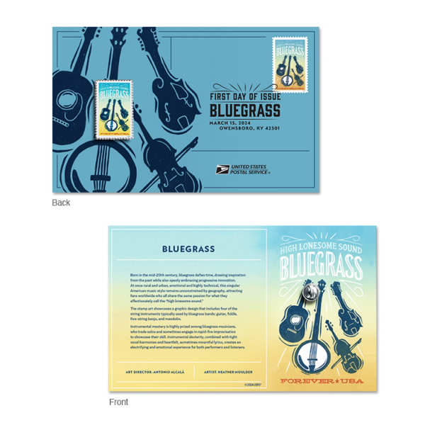 Bluegrass Stamp Pin with Cancellation Card | USPS.com