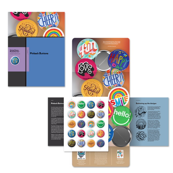 Pinback Buttons Stamp Portfolio | USPS.com