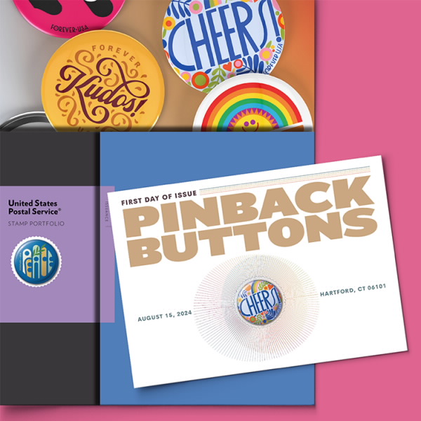 Pinback Buttons Stamp Portfolio | USPS.com
