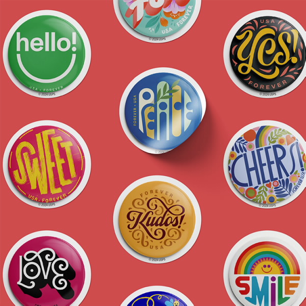 Pinback Buttons Vinyl Stickers | USPS.com