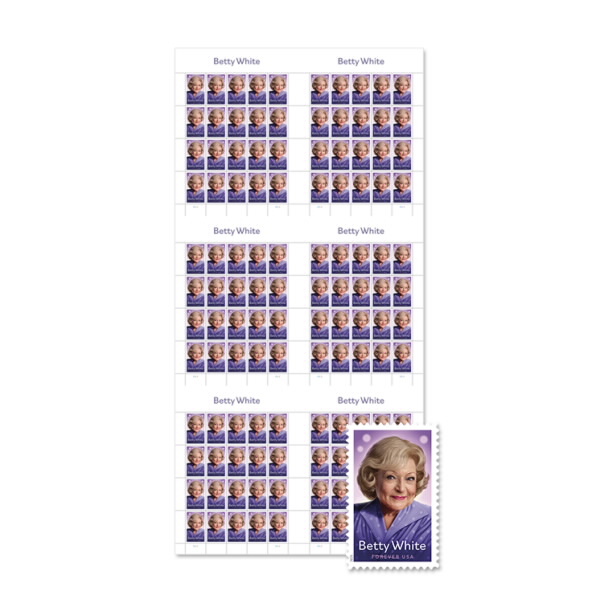 Betty White Press Sheet with Die-Cuts | USPS.com