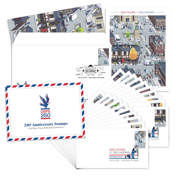 250 Years of Delivering Stamp Ceremony Memento | USPS.com