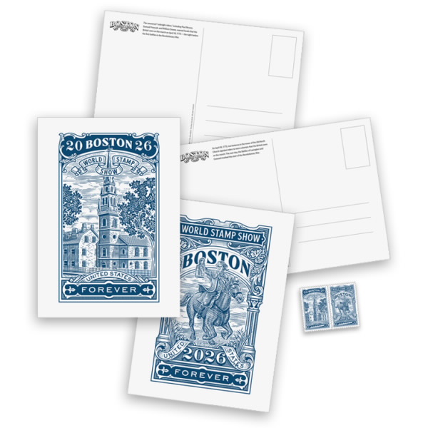 Boston 2026 World Stamp Show Oversized Postcards | USPS.com