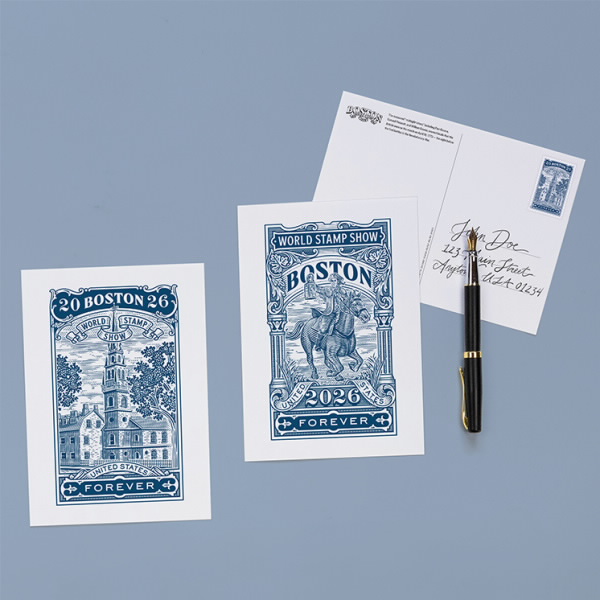 Boston 2026 World Stamp Show Oversized Postcards | USPS.com