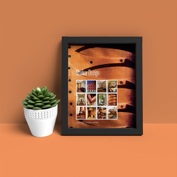 Shaker Design Framed Stamps, Bentwood Box | USPS.com