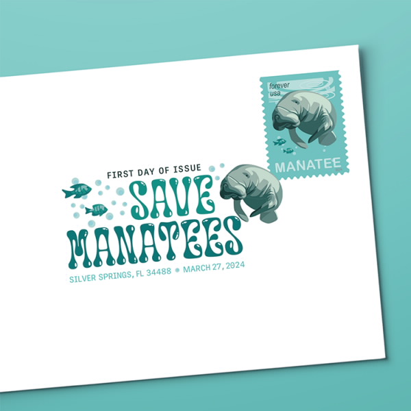 Save Manatees Digital Color Postmark | USPS.com