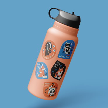 Baby Wild Animals Vinyl Sticker, Feline Good | USPS.com