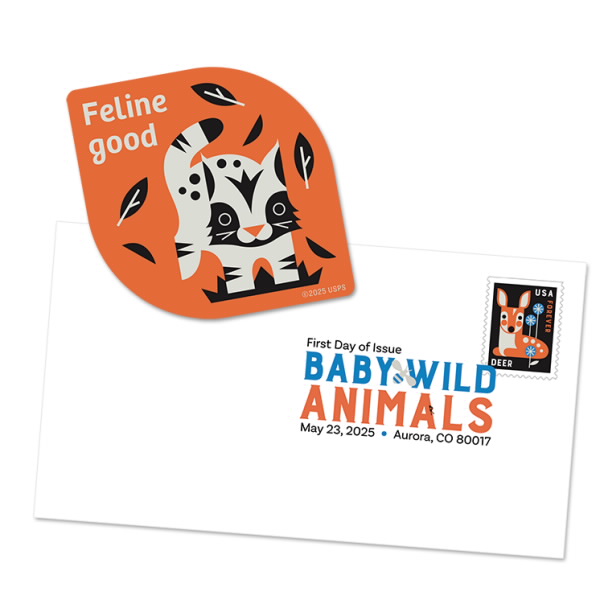 Baby Wild Animals Vinyl Sticker, Feline Good | USPS.com