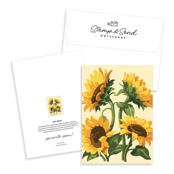 Sunflowers Cards, Single | USPS.com