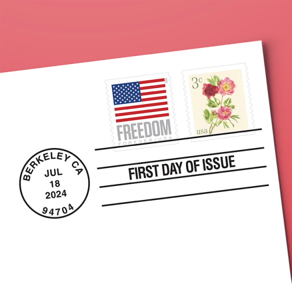 Peonies First Day Cover, Stamp from Coil of 10,000 | USPS.com
