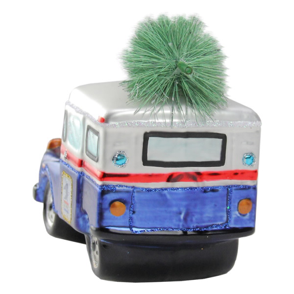 USPS® Mail Truck Glass Ornament, Blue | USPS.com