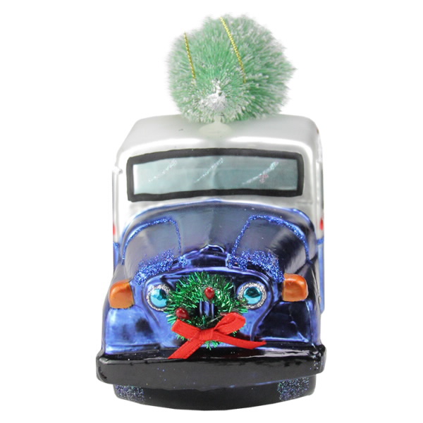 USPS® Mail Truck Glass Ornament, Blue | USPS.com