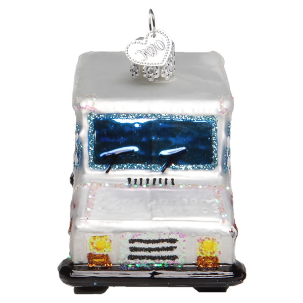 USPS® Mail Truck Glass Ornament, White | USPS.com