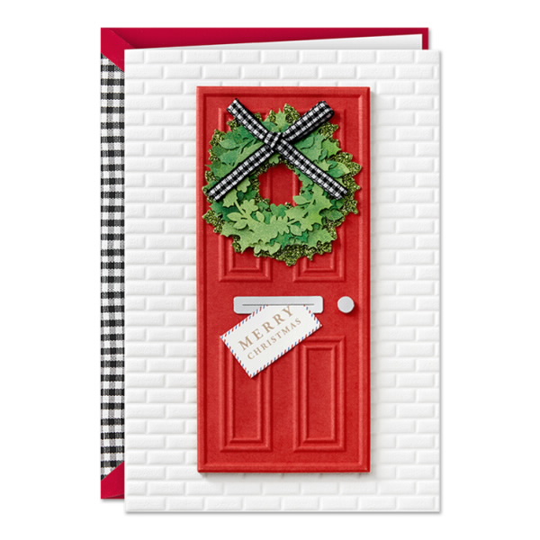 Red Door Mail Envelope with Wreath Greeting Card | USPS.com