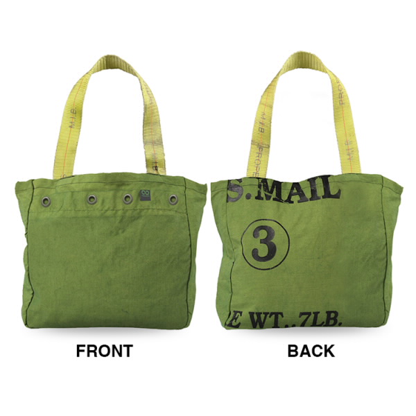 Upcycled Large Mailbag Tote, Green | USPS.com