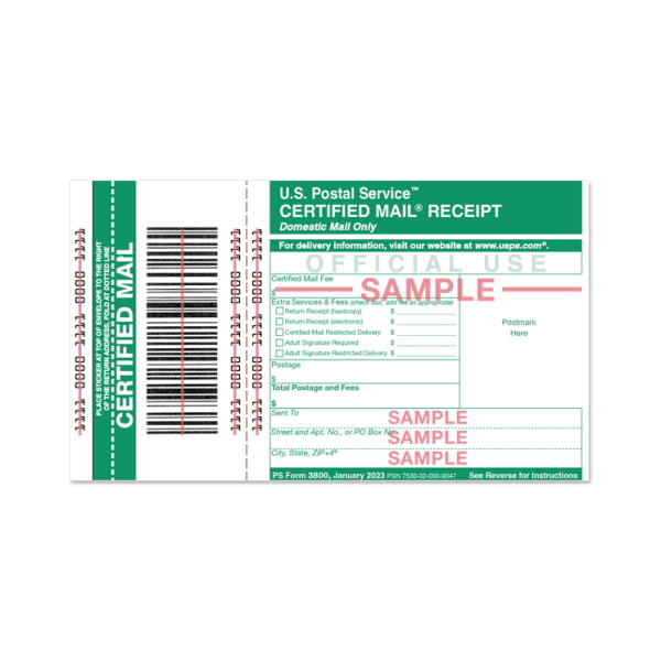 Certified Mail Forms Printable